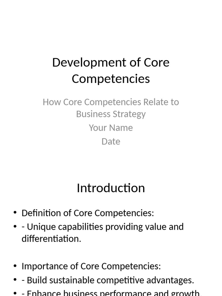 Core Competencies Presentation | PDF