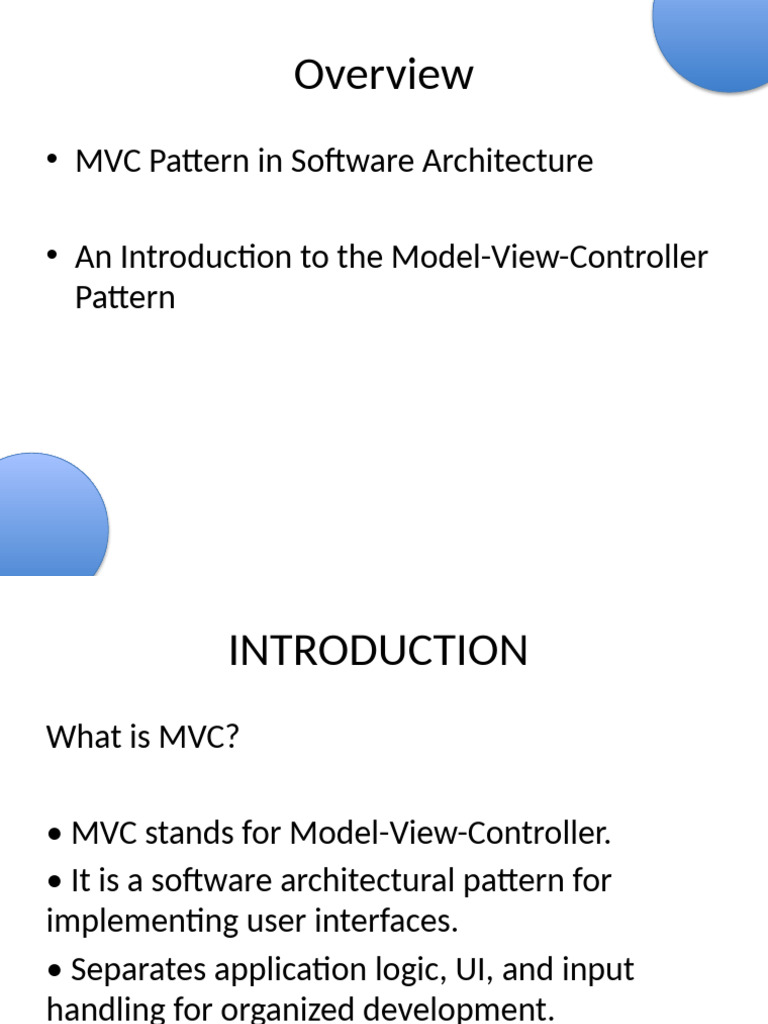 MVC Pattern Presentation.. | PDF