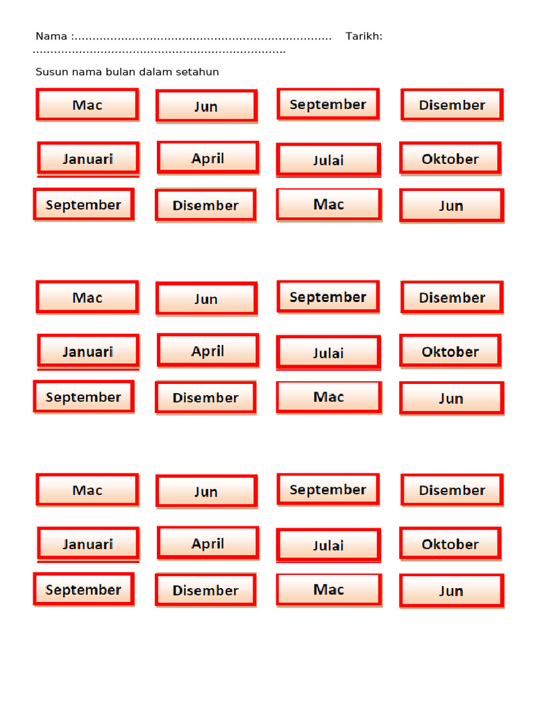 Susun Bulan Dalam Setahun | PDF