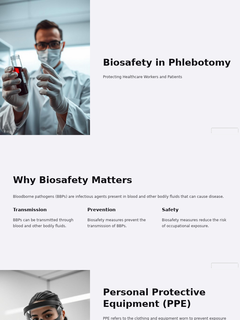 Biosafety Practices In Phlebotomy Pdf Personal Protective Equipment