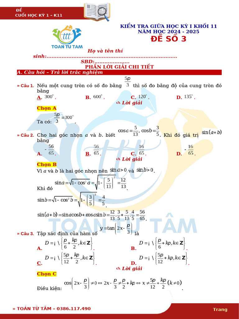 11-CK1-ĐỀ 3 | PDF