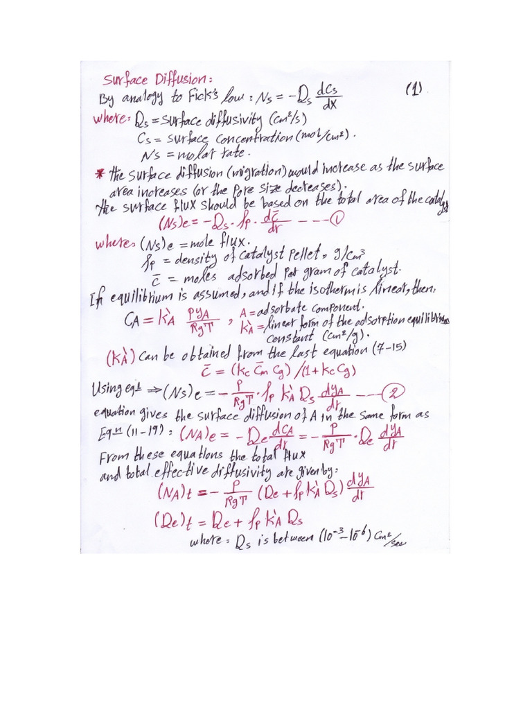 Derivation Of Diffusivity Pdf