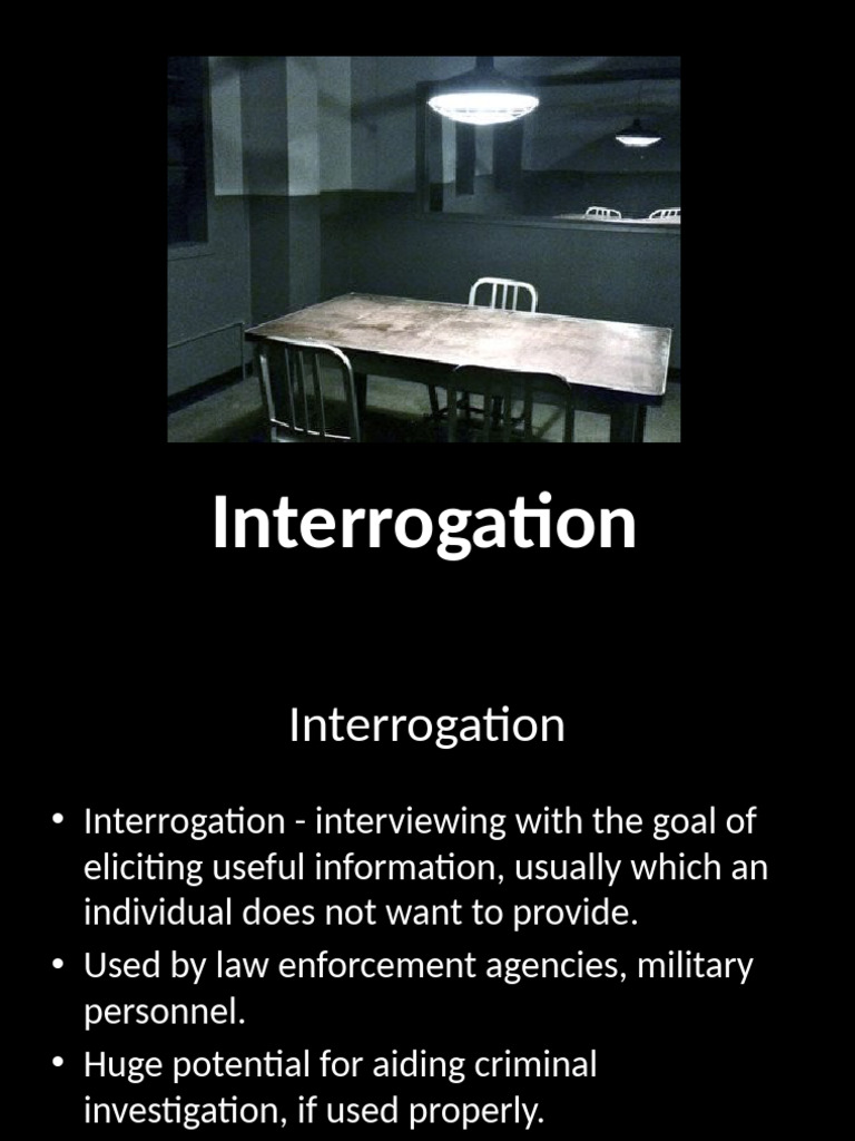 Effective Interrogation Techniques Explained Pdf Interrogation