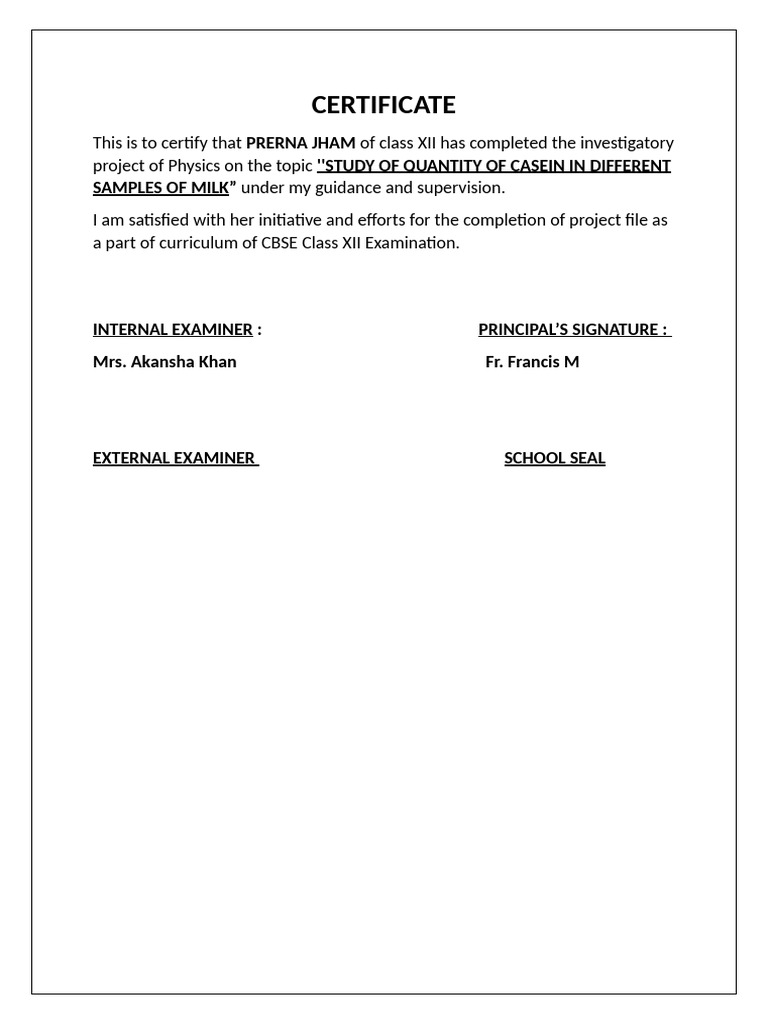 Certificate Chem Pdf