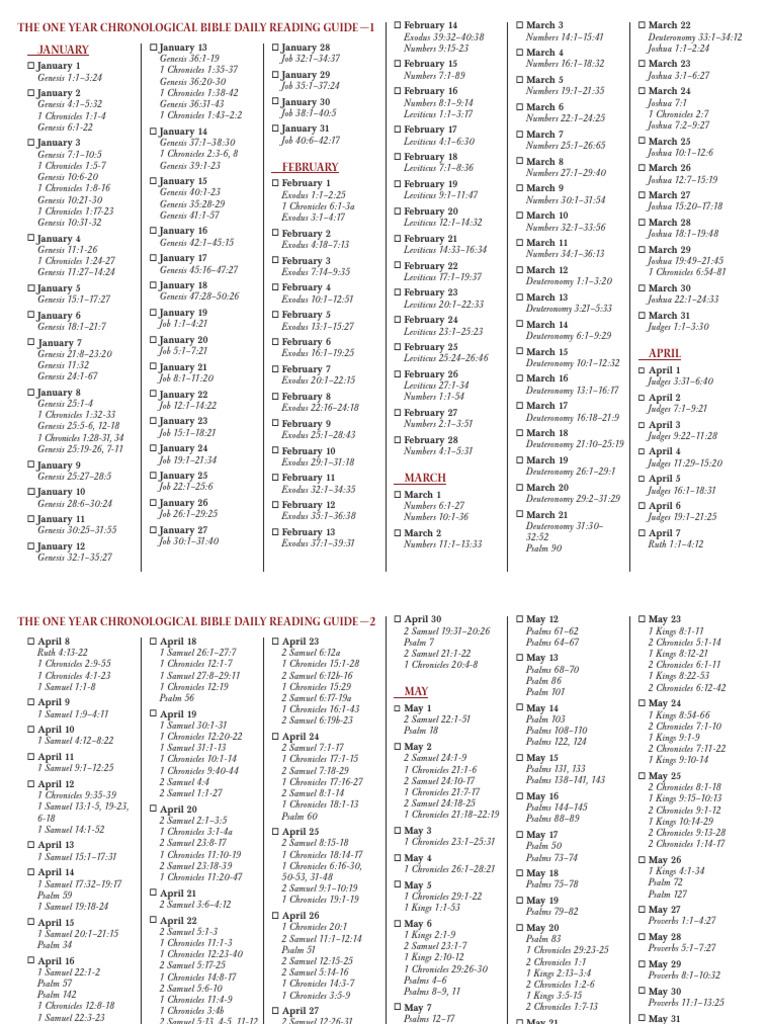 One Year Chronological Bible Plan | PDF | Book Of Genesis | Book Of ...