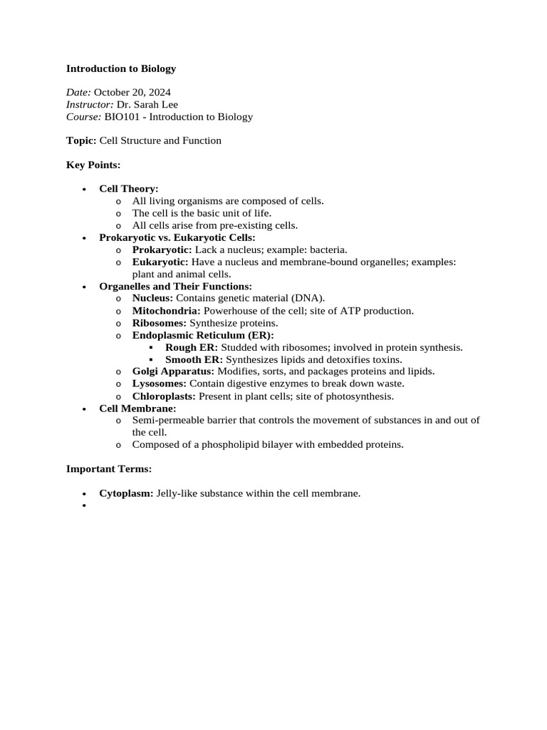 Biology Basics for Beginners | PDF