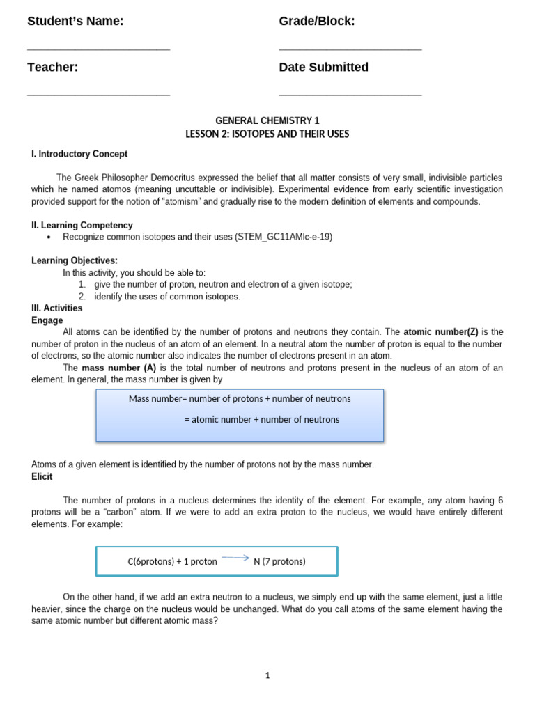 Common Isotopes and Their Uses | PDF | Atoms | Isotope