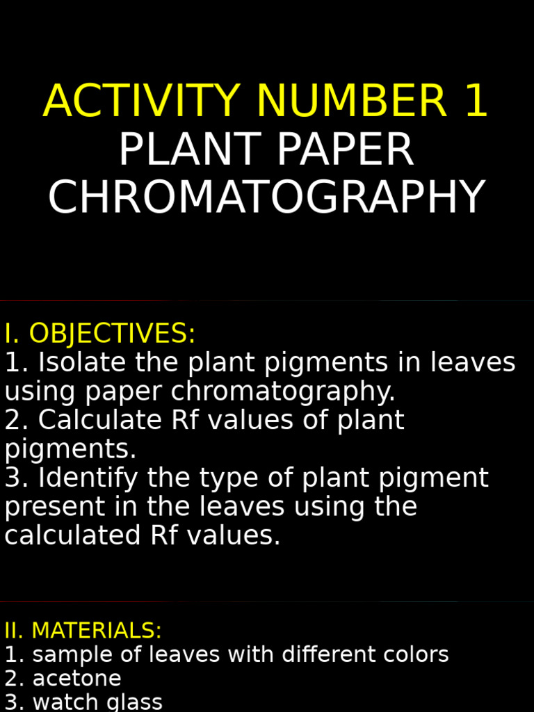 3. Chromatography Worksheet Act 1 | PDF | Solubility | Chromatography