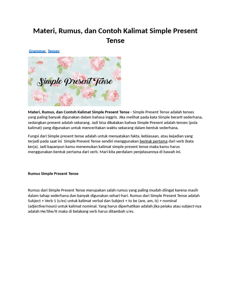 Materi Simple Present Tense | PDF