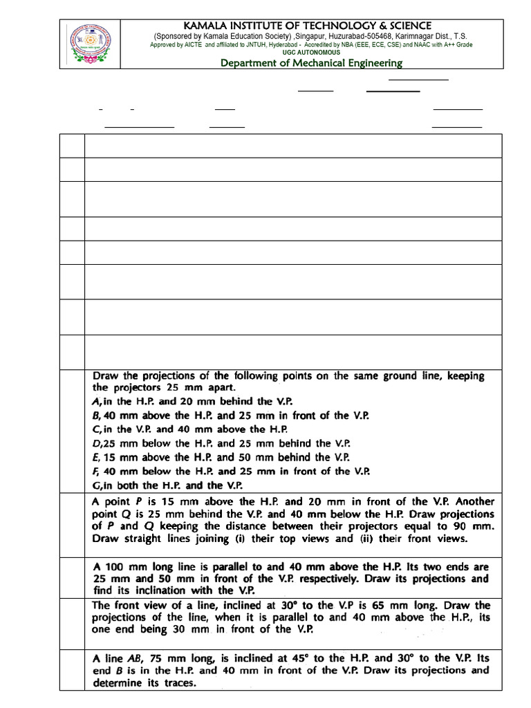 Computer Aided Engineering Graphics Assignment | PDF