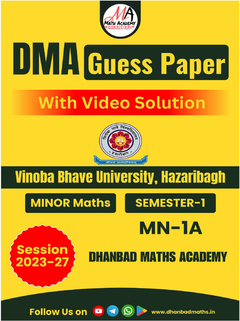 VBU Maths Minor Paper SEM-1 (2023-27) DMA Guess Paper - 070918 | PDF ...