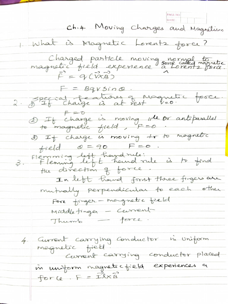 Ch4 Moving Charges | PDF