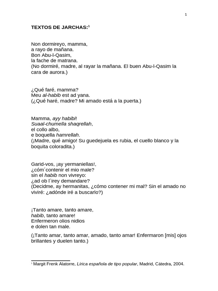 Textos Jarchas | PDF