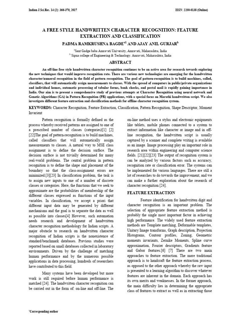 A Free Style Handwritten Character Recog | PDF