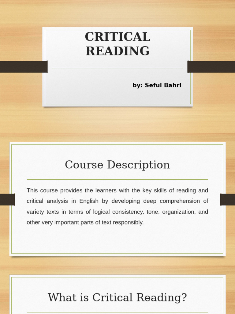 Intro To Critical Reading | PDF | Fallacy | Argument