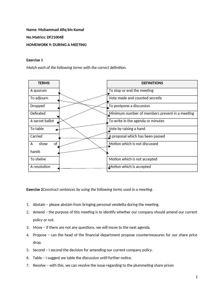 Homework9 Duringthemeeting | PDF | Group Decision Making | Government