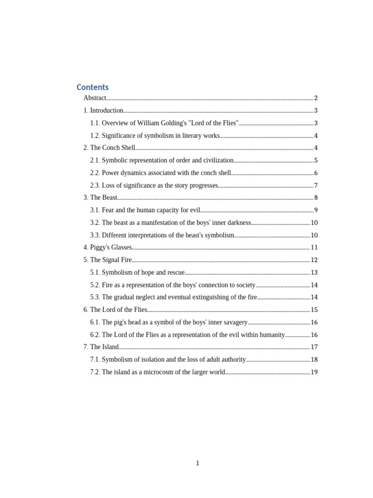 Symbolism in William Golding's - Lord of The Flies | PDF