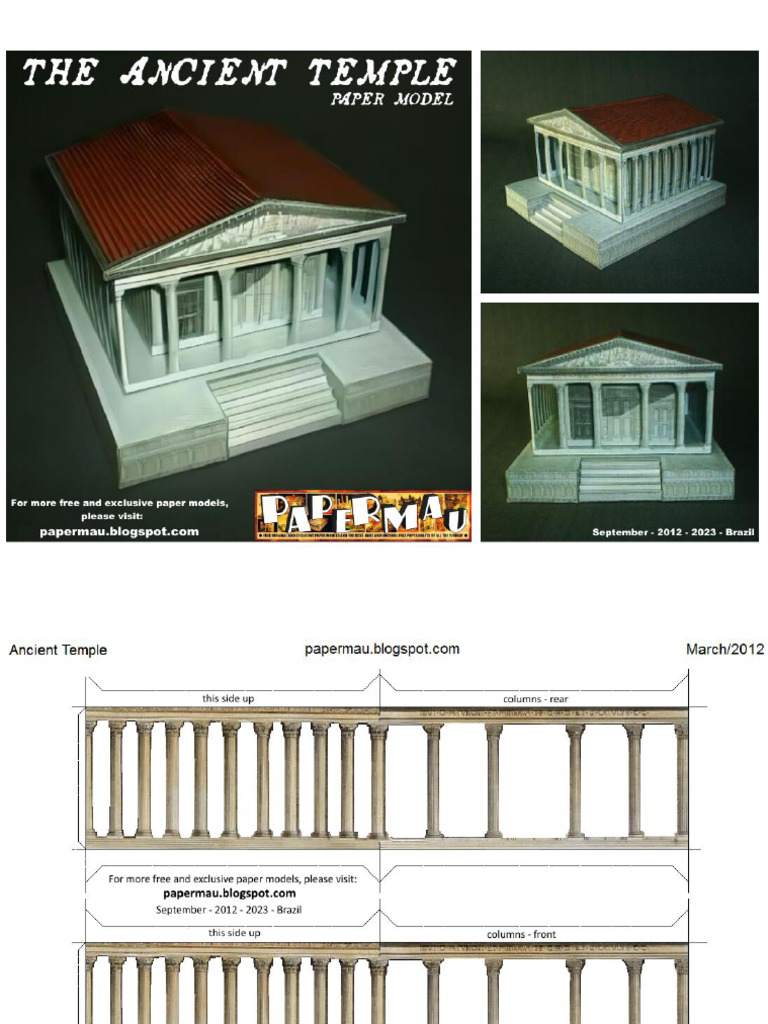 Ancient Temple Papercraft - Revised Version - 2012-2023 - by Papermau | PDF