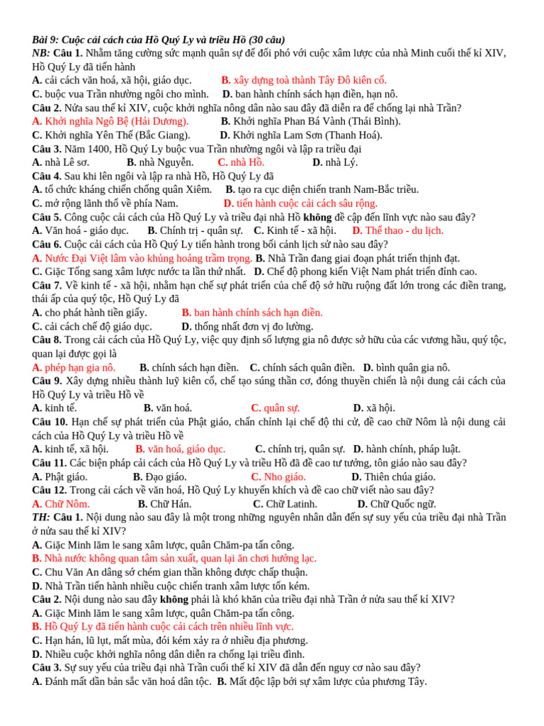 ÔN TẬP CHK 2 LS 11 HS | PDF