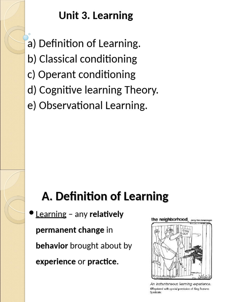 Unit 3 Learning | PDF | Classical Conditioning | Reinforcement