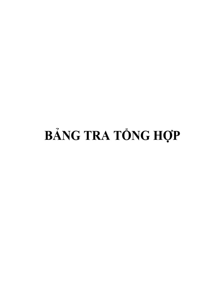 Bang Tra Tong Hop | PDF