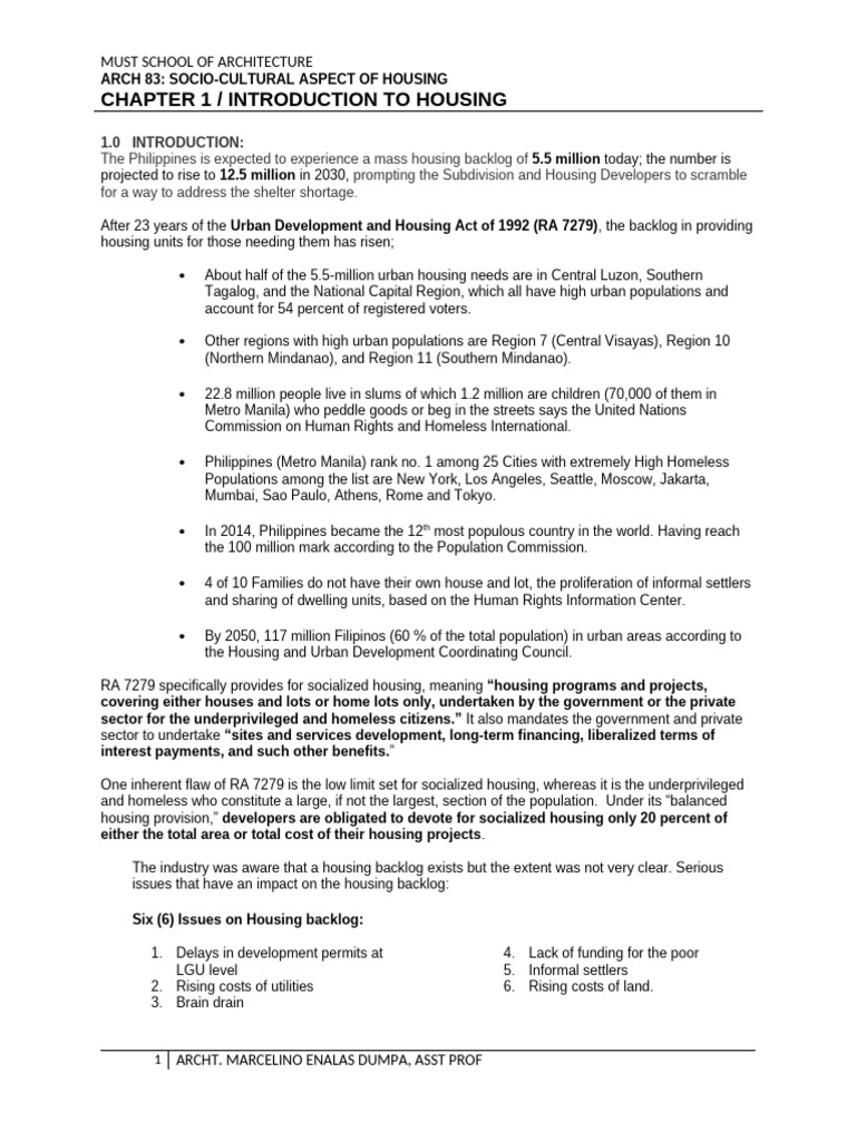 Chap 1 Intro To Housing | PDF | Economic System | Sociological Theories
