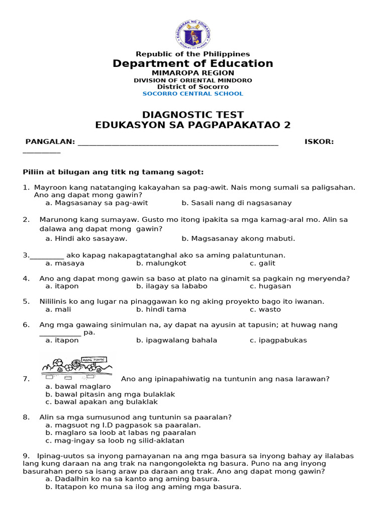 Pre Test - Esp 2 | PDF