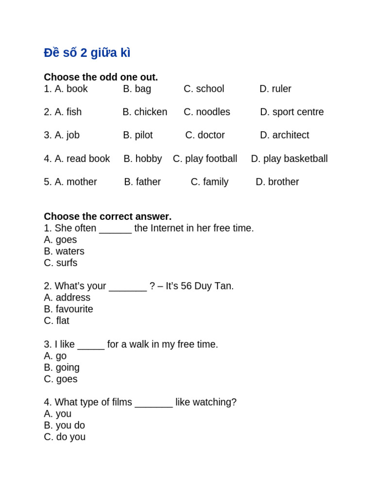Midterm Exam Practice: English Skills | PDF