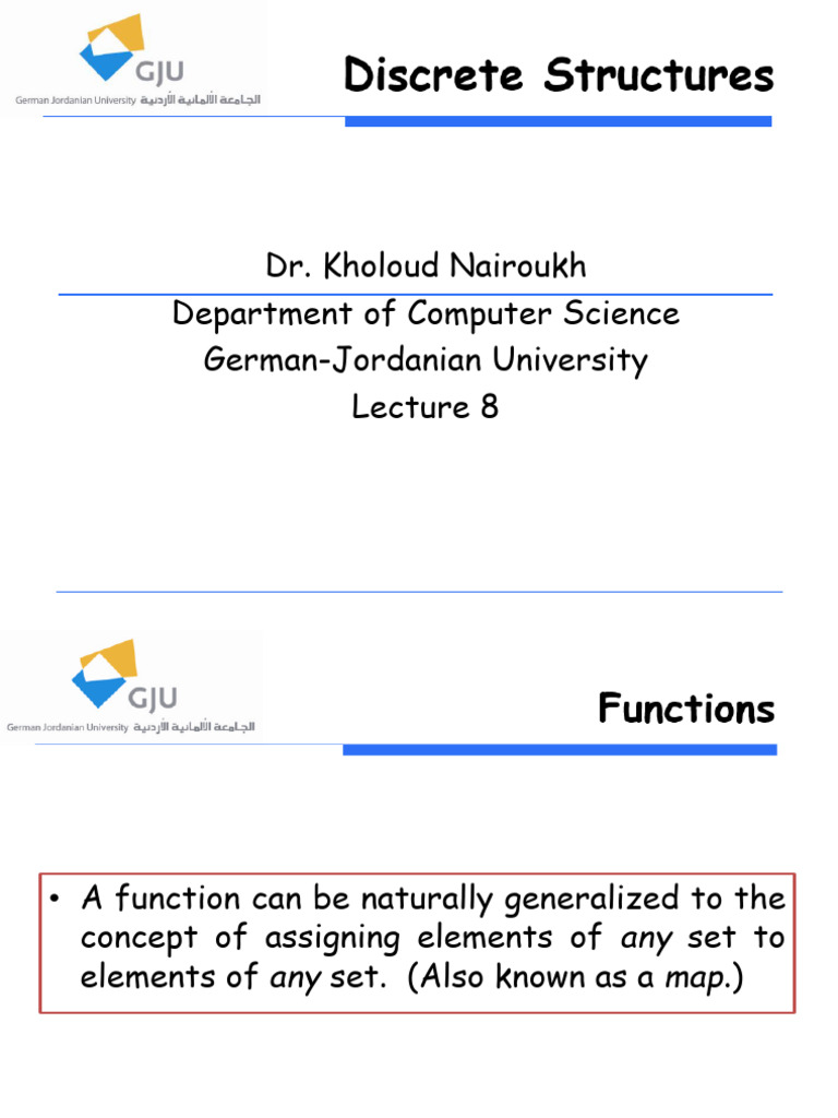 CS 201 Lecture 8 - Functions | PDF | Function (Mathematics) | Mathematical Logic