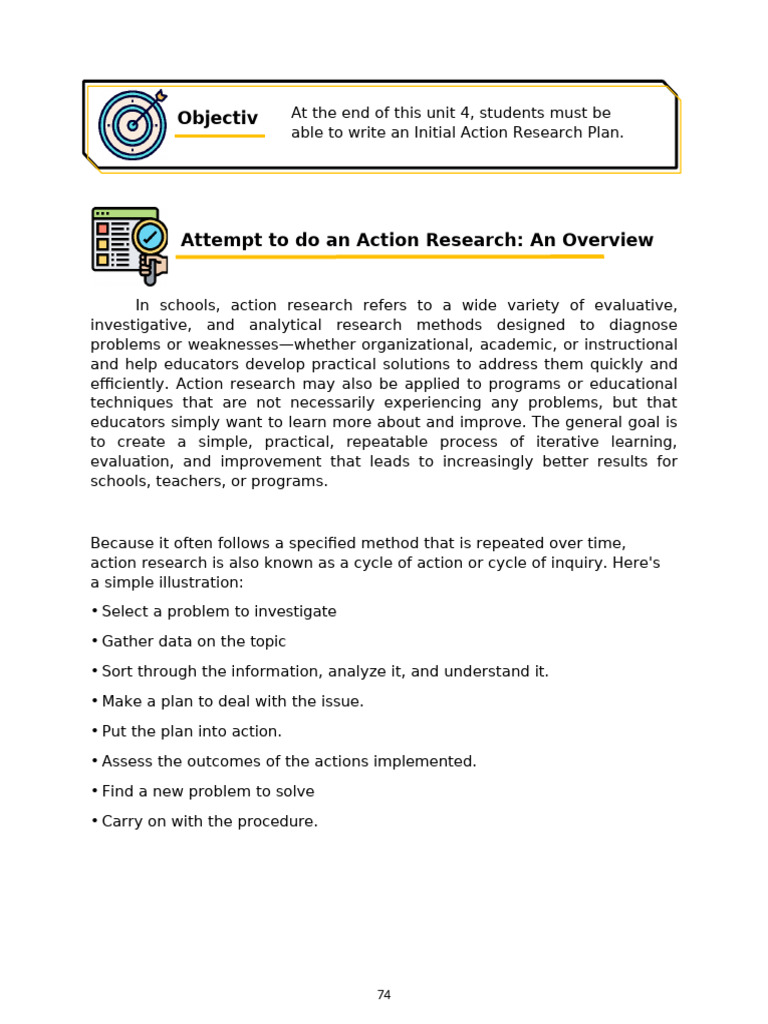 Unit 4 - Action Reaeacrch - FS2 1 | PDF | Action Research | Behavior Modification