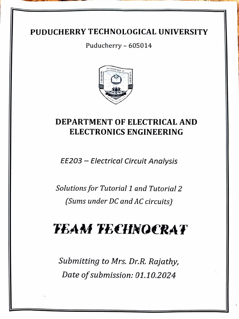 Eca Tutorial Solutions | PDF