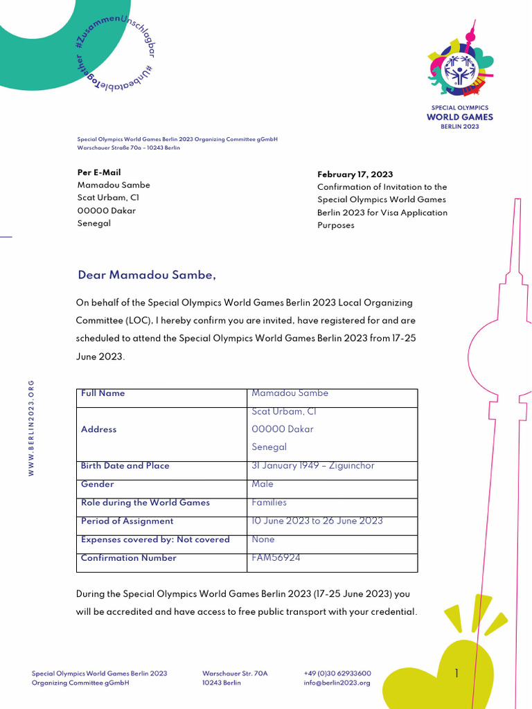 Visa Support Letter | PDF | Diplomacy