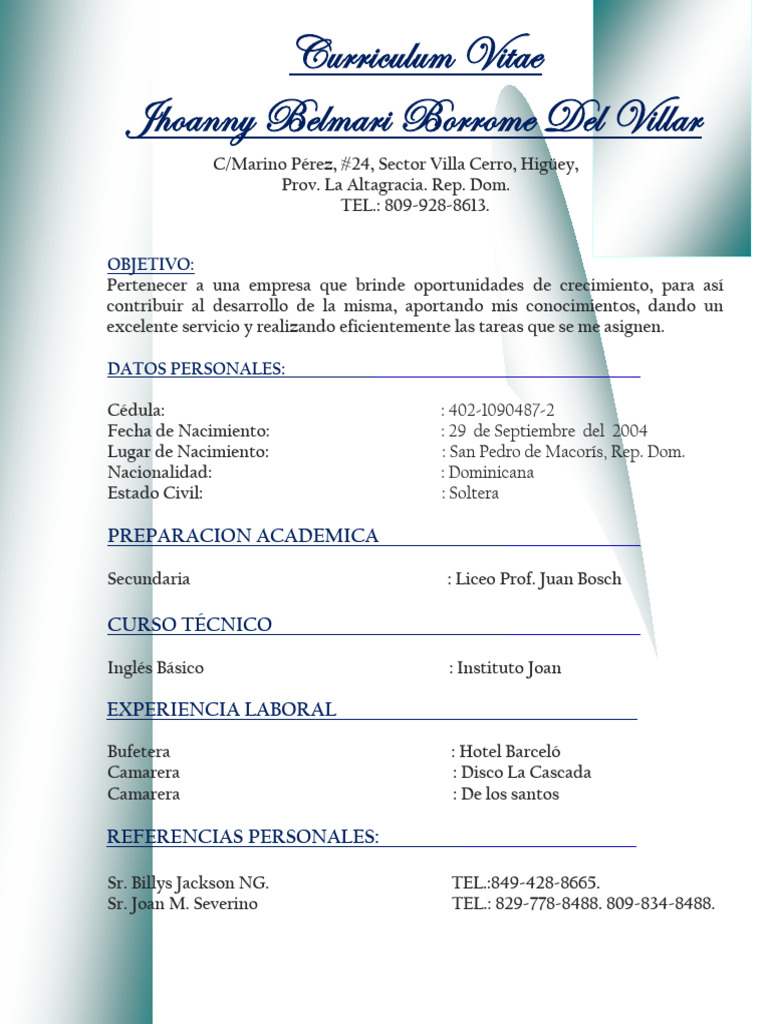 Jhoanny Belmari Borrome Del Villar | PDF