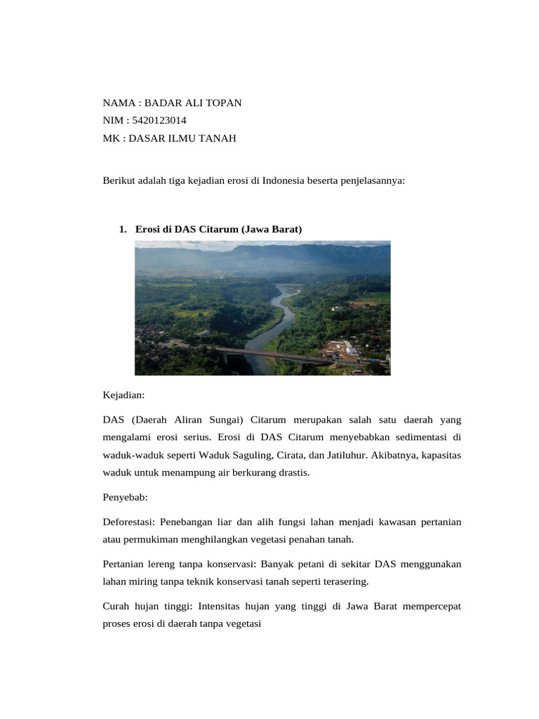 3 kejadian erosi di Indonesia | PDF