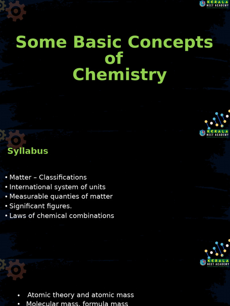 Some Basic Of Concepts Xi Pdf Mole Unit Molecules