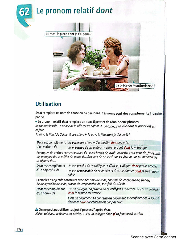 Le Pronom Relatif Dont | PDF