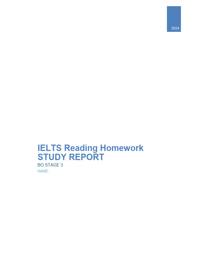 b0s3 Reading Homework Study Report 2024 | PDF