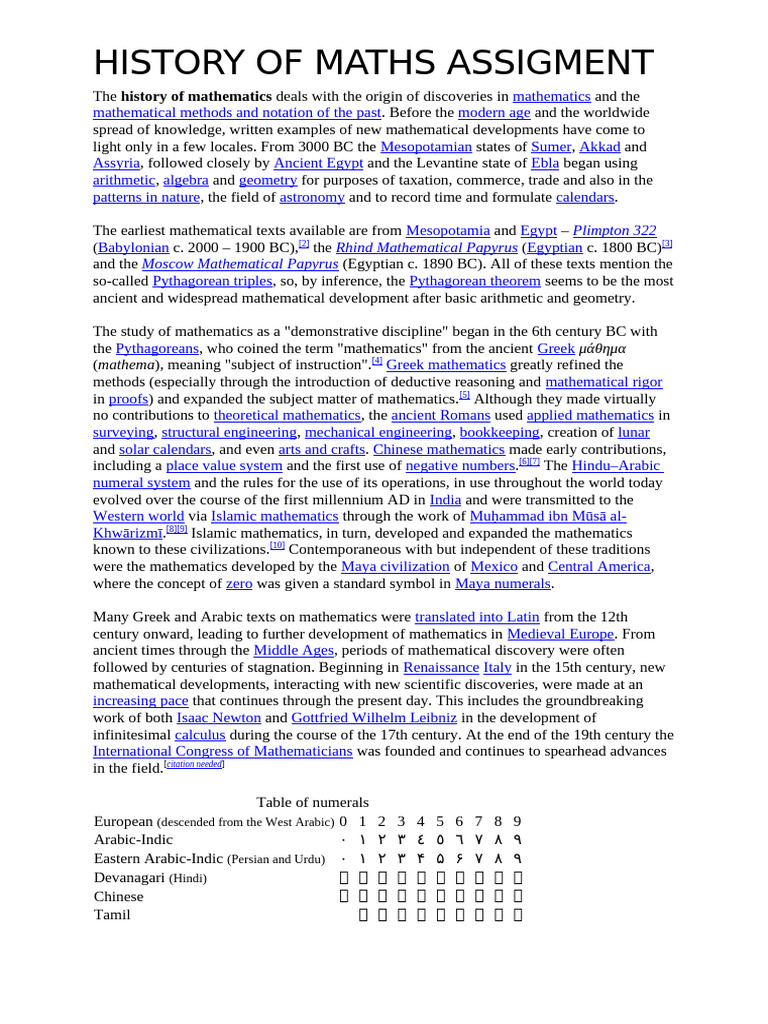 The History of Mathematics Deals With The Origin of Discoveries in ...