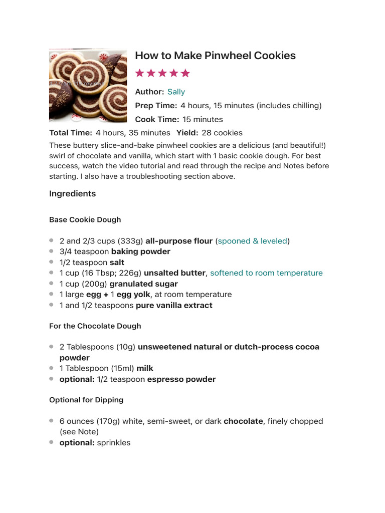 How To Make Pinwheel Cookies - Sally's Baking Addiction | PDF ...