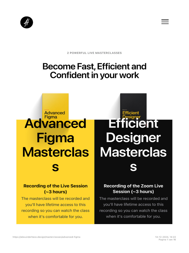 Advanced Figma & Efficient Designer Masterclasses - Alexunder Hess - UX Design e | PDF | Design ...
