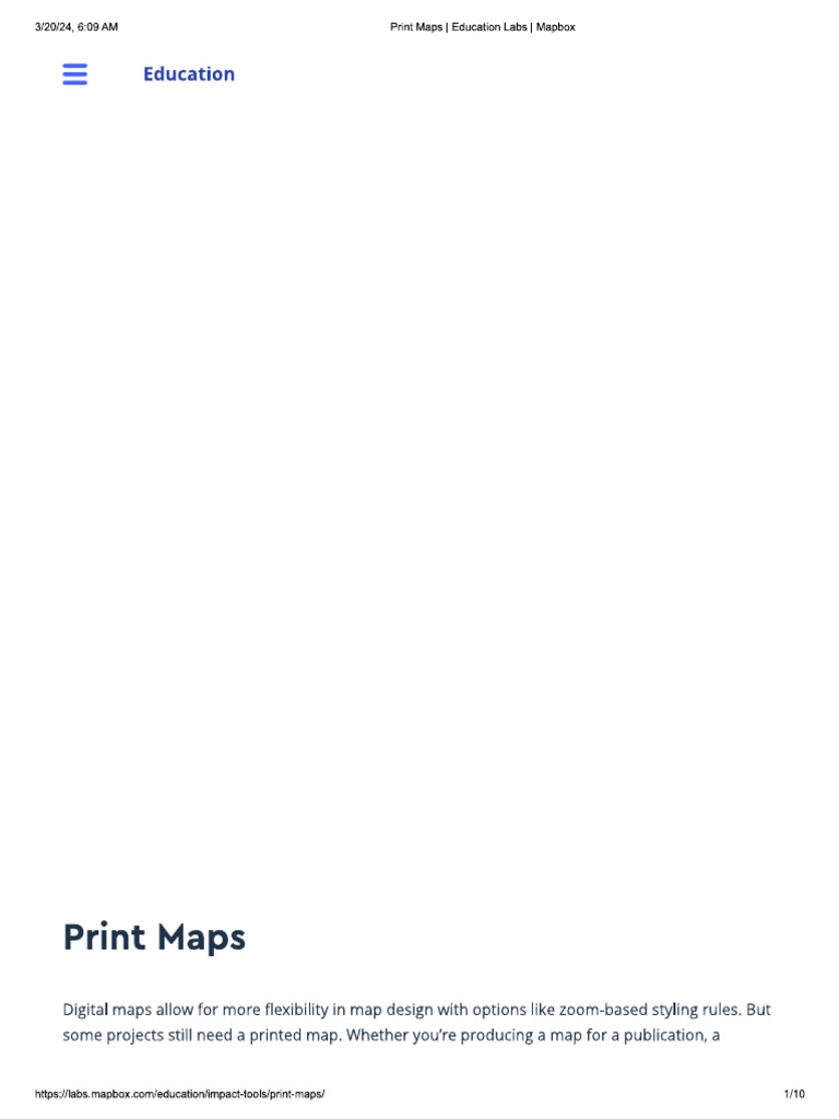 Mapbox Print Maps | PDF