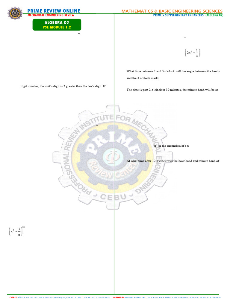 Algebra 02 Practice Questions | PDF | Numbers | Mathematics
