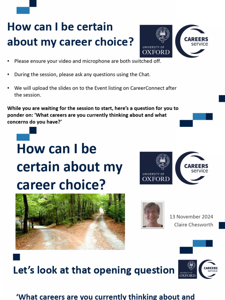 How Can I Be Certain About My Career Choice MT 2024 | PDF | Psychology ...