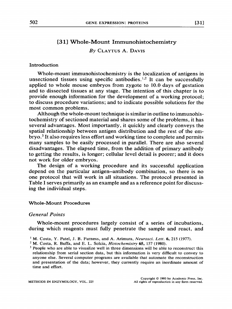 1993年 介紹whole mount IHC paper | PDF | Antibody | Fixation (Histology)