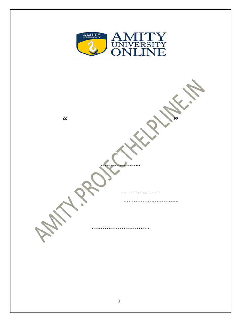 Amity Sample Project Report | PDF | Job Satisfaction | Social Psychology
