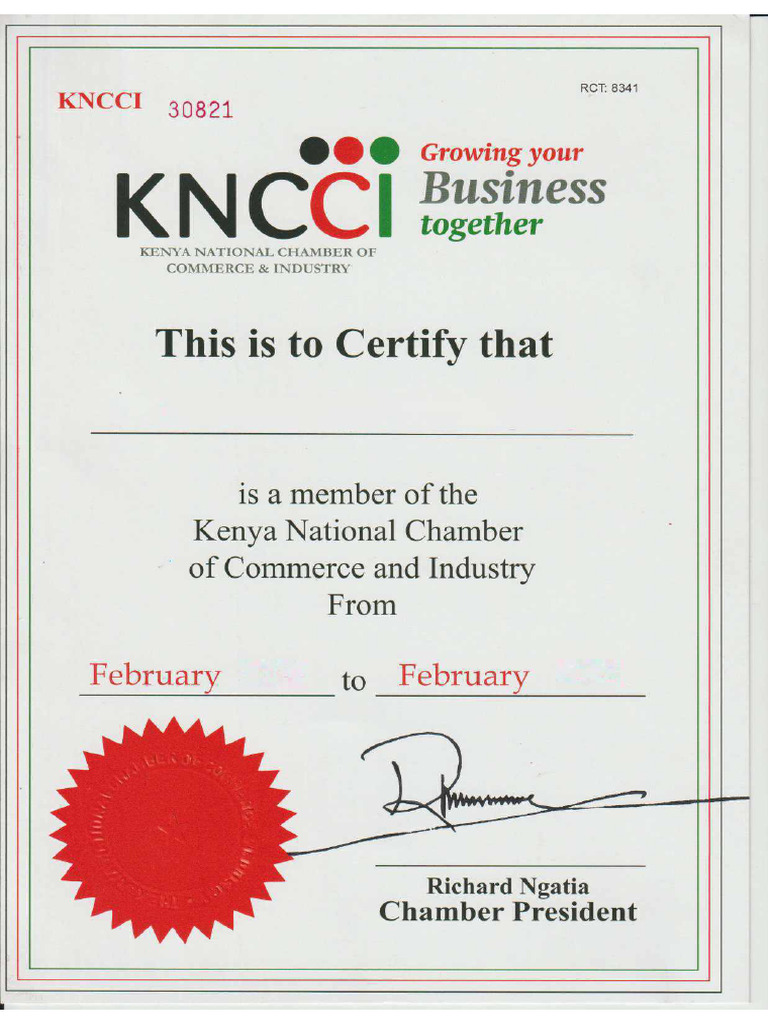 KNCCI Certificate | PDF