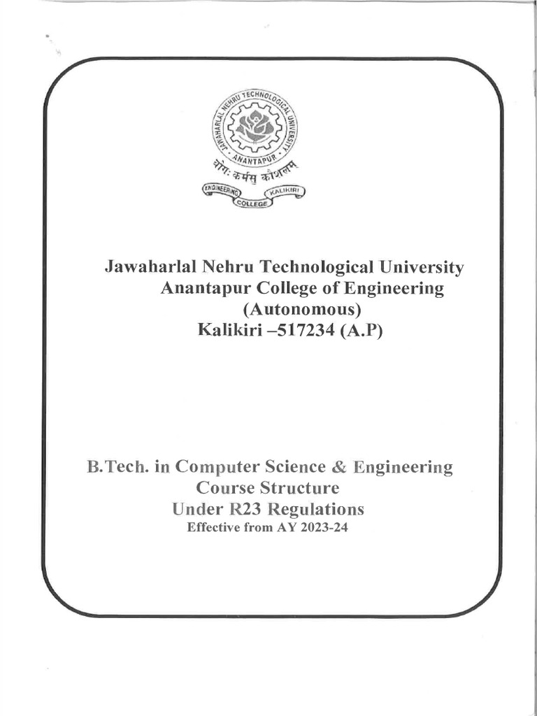 R23 CSE II Year Syllabus | PDF