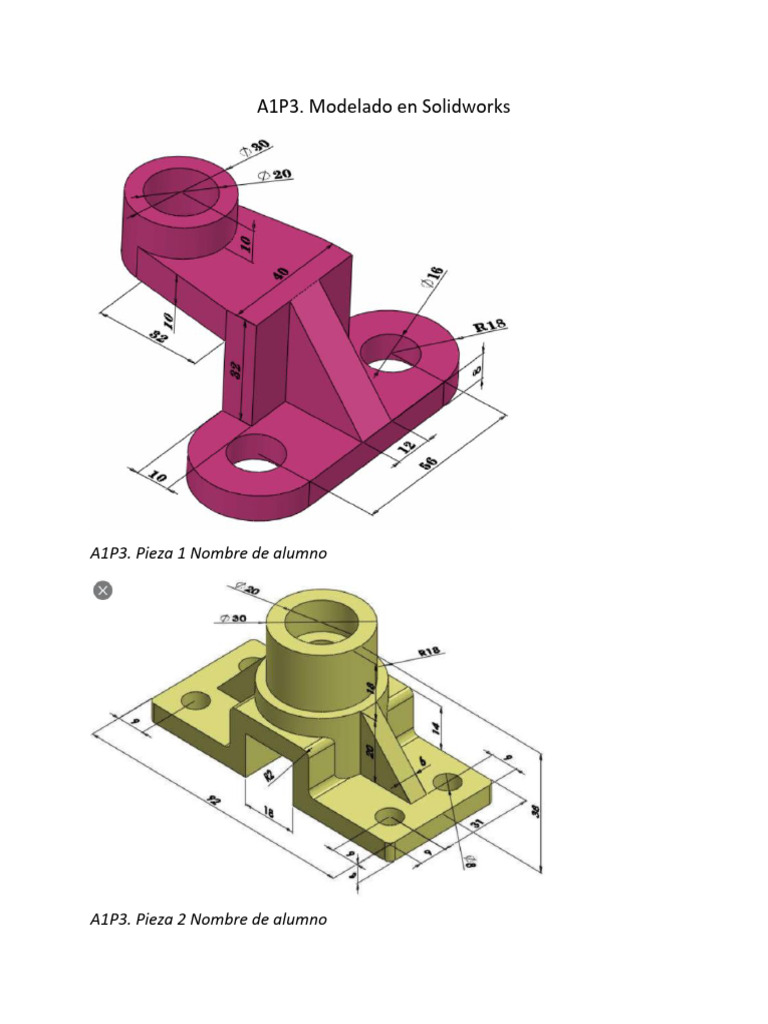 Modelado de Piezas en Solidworks | PDF