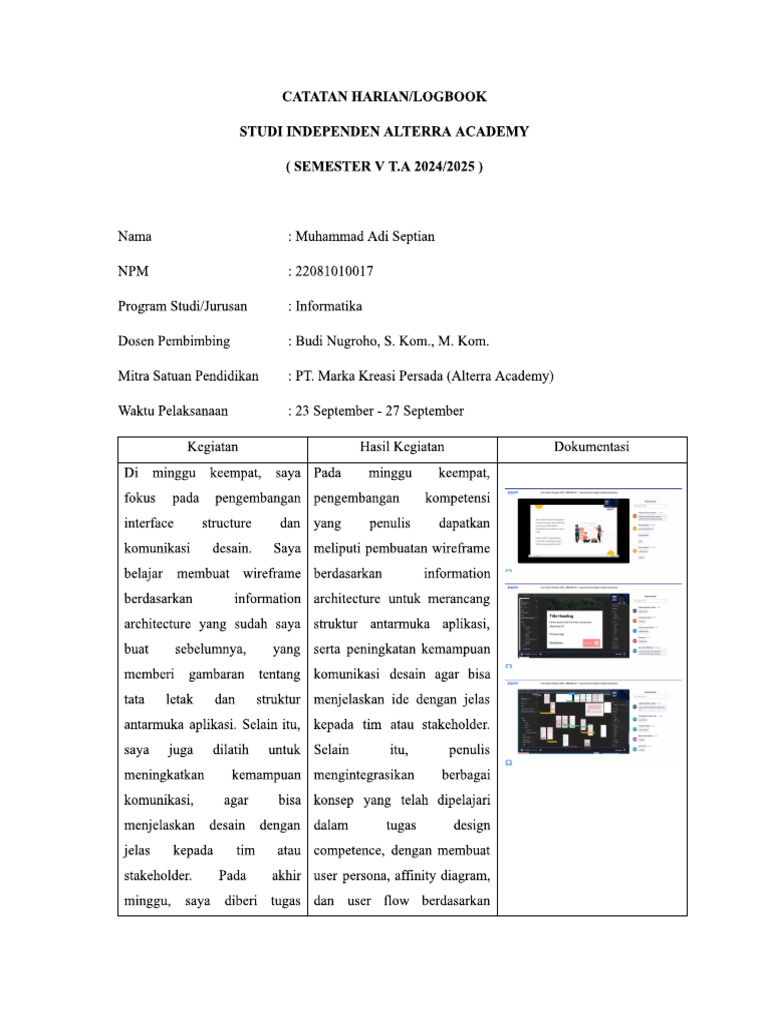 Logbook Minggu4 Muhammad Adi Septian | PDF