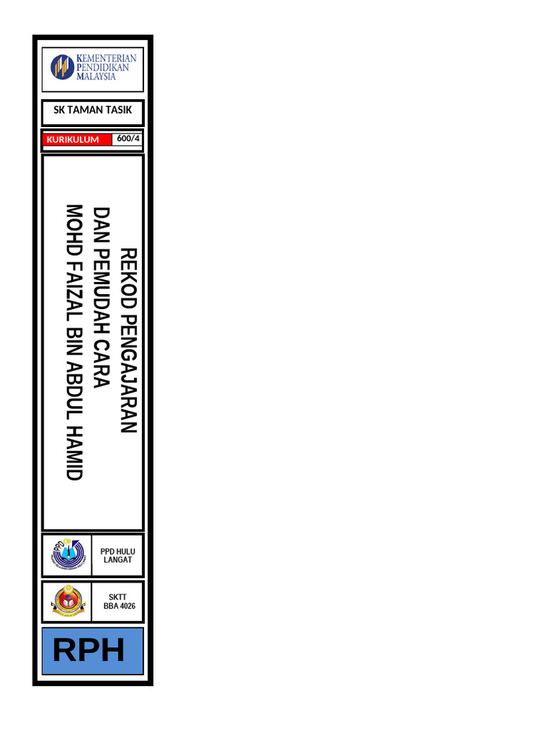Tulang Fail RPH SKTT | PDF
